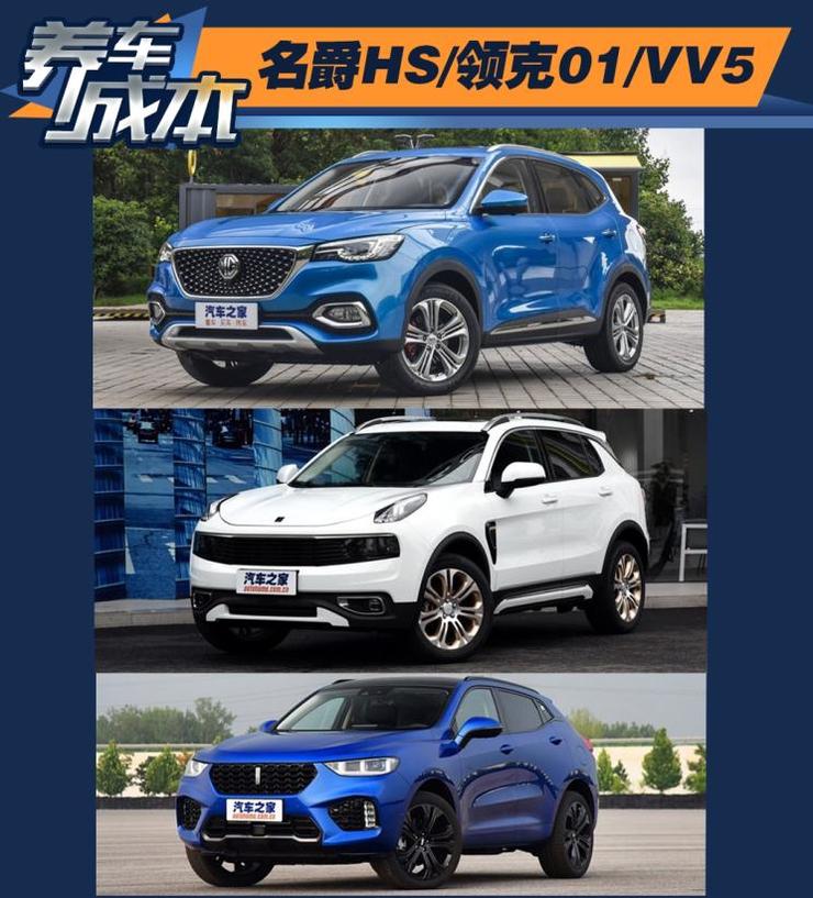 谁便宜 名爵HS/领克01/VV5用车成本对比_自媒体_一猫汽车网