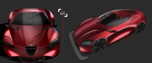 阿尔法·罗密欧全新8C假想图曝光 延续家族化外形设计_自媒体_一猫汽车网